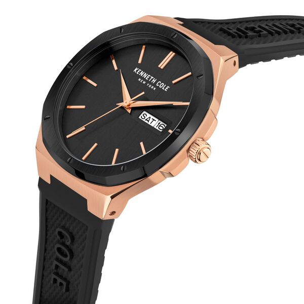 Kenneth Cole Quartz Analog Black Dial Silicone Strap Watch for Men ...