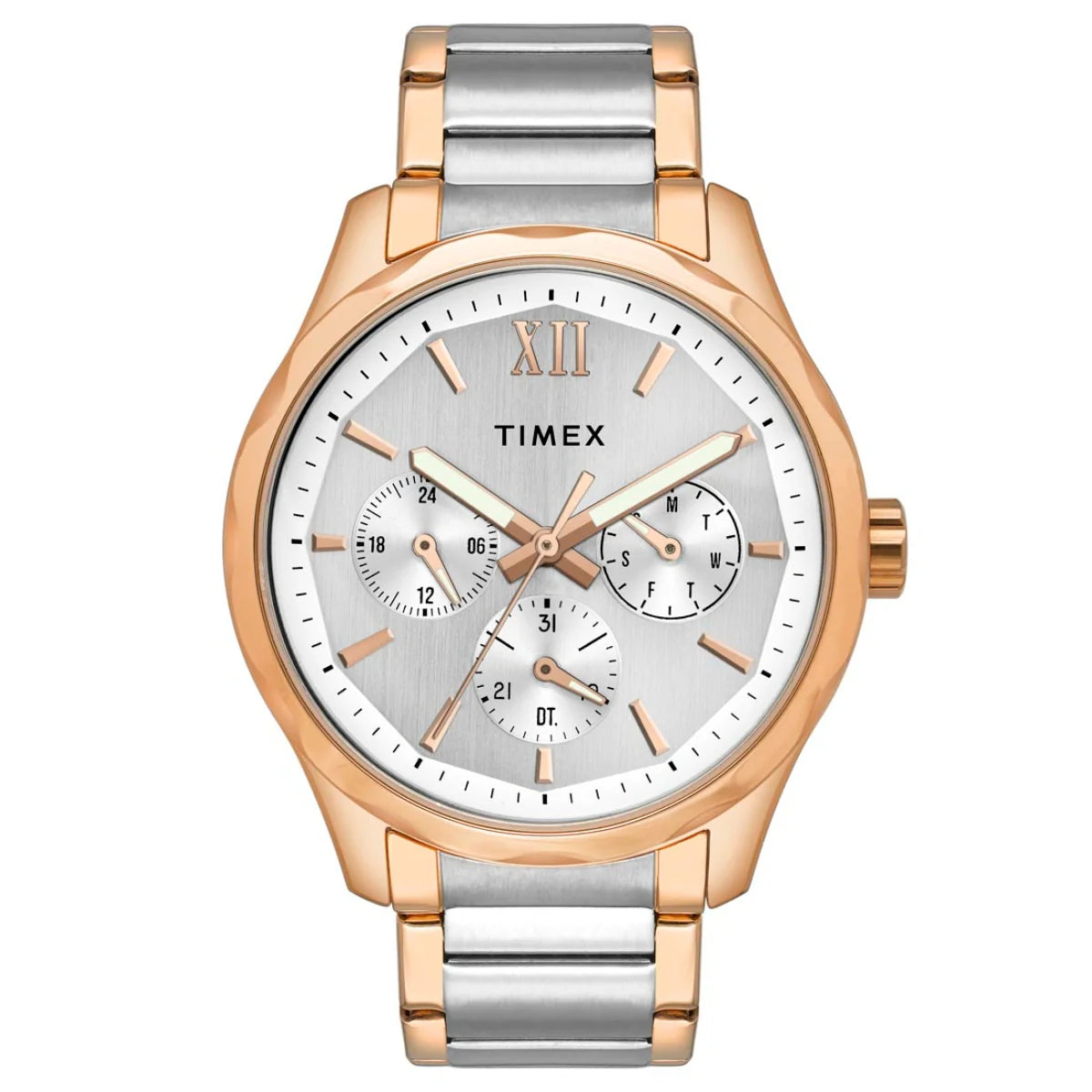 Timex Men Multifunction Silver Round Brass Dial Watch- TW0TG7618 ...
