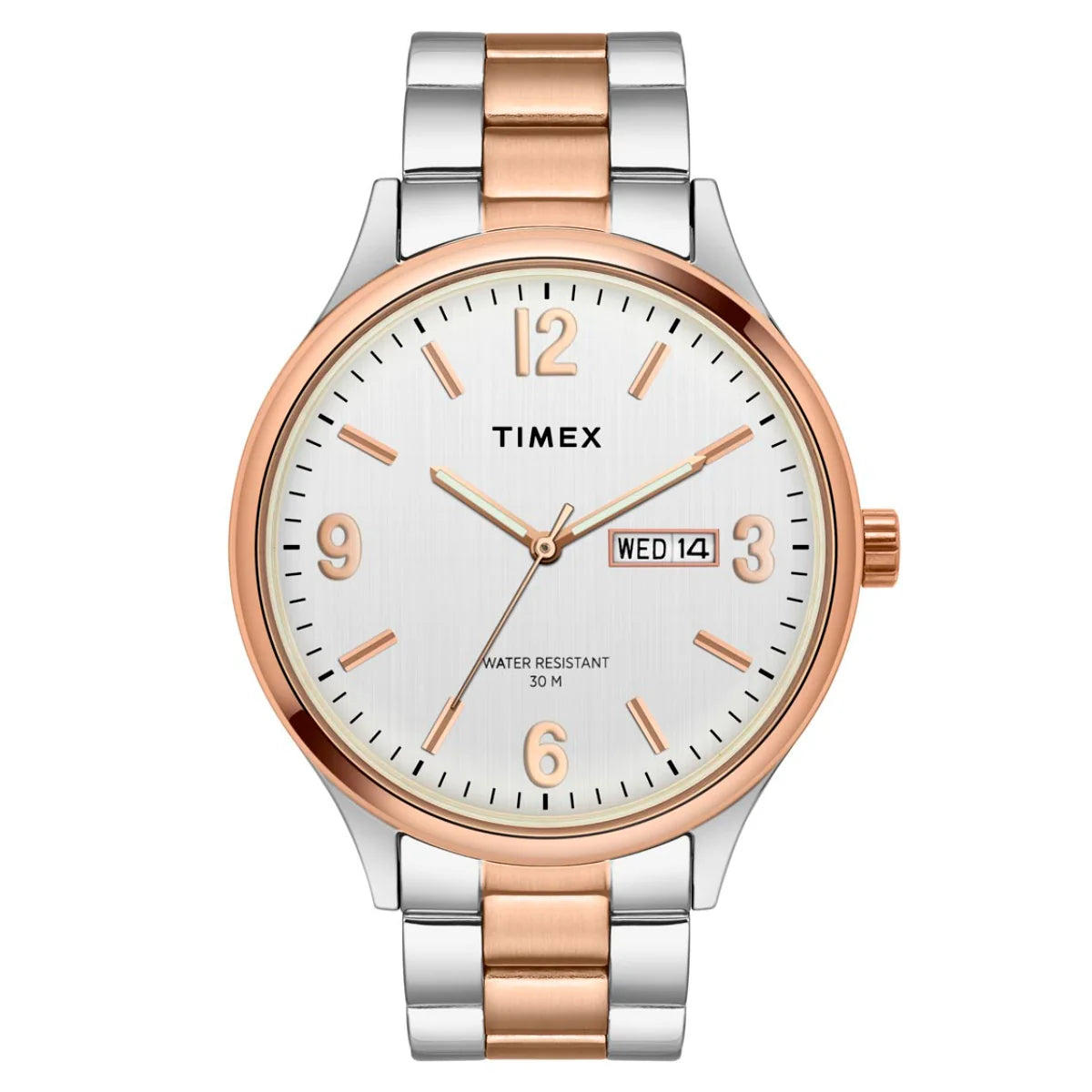 Timex Men Analog Silver Round Brass Dial Watch- TWEG18433 – Metro Time